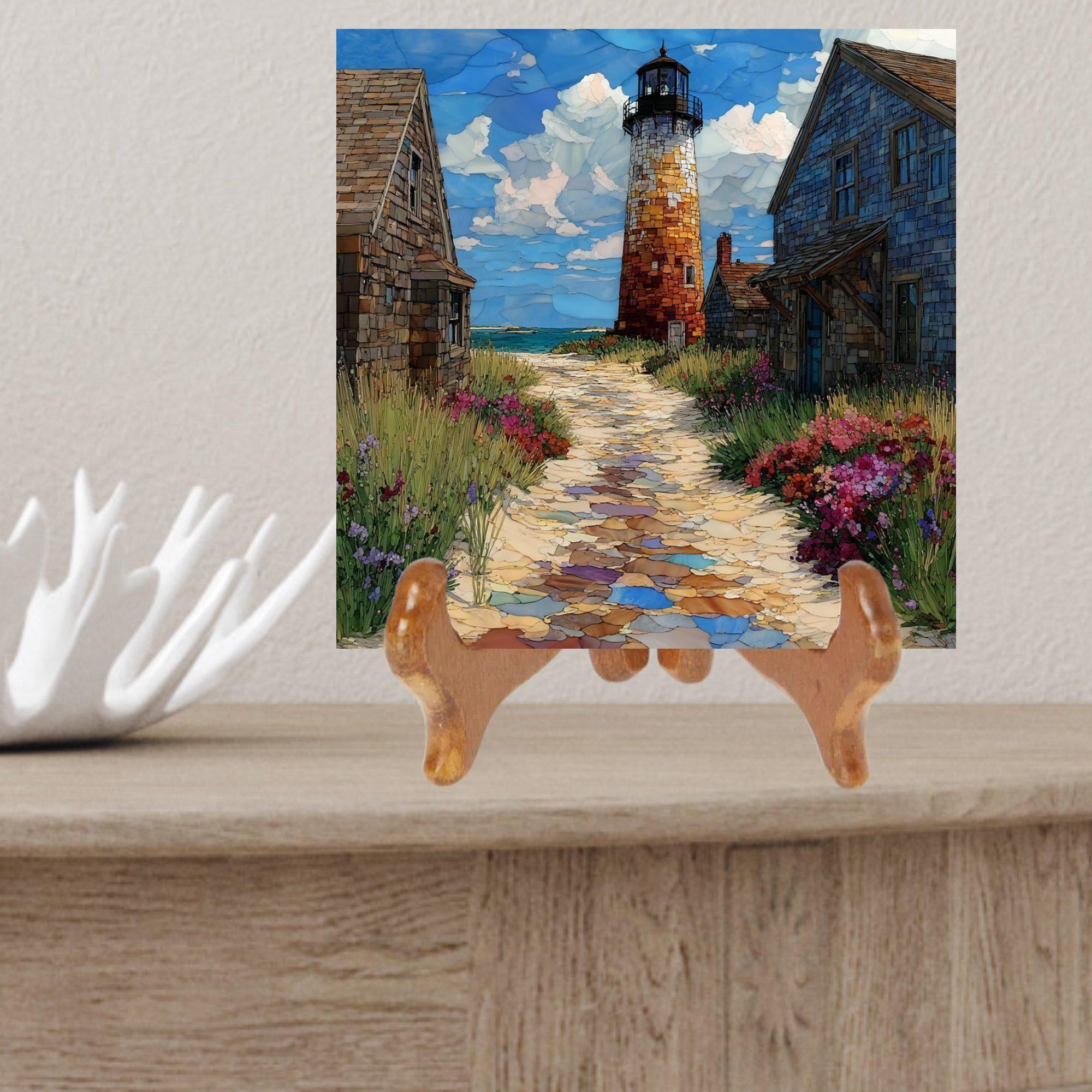 Brant Point Light Nantucket Massachusetts Ceramic Art Tile Nature Lover ...