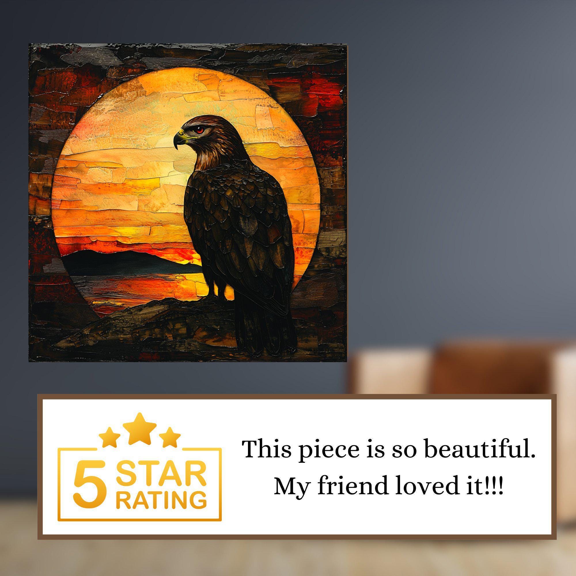 Hawk Red-tailed Hawk Outdoorsman Decor Ceramic Art Tile Wall Art for ...