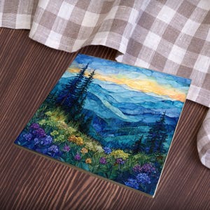 Newfound Gap Great Smoky Mountains Ceramic Art Tile Beautiful Vista ...