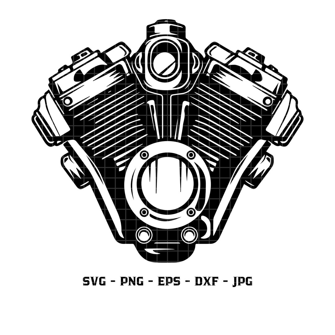 V Twin Engine SVG PNG EPS - Digital Instant Download - Etsy