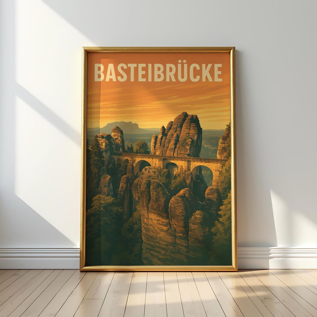 Bastei Bridge Poster – Saxon Switzerland Wall Art | Germany Travel ...