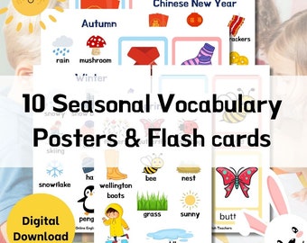 ESL Vocabulary Posters and Flashcards Bundle | ESL Vocabulary Posters ...