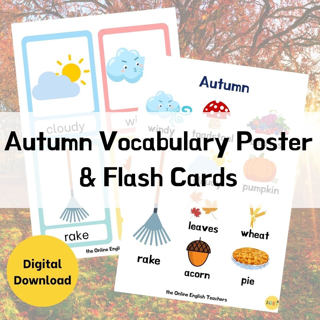 Autumn ESL Vocabulary Posters and Flashcards Bundle | ESL | ELL ...
