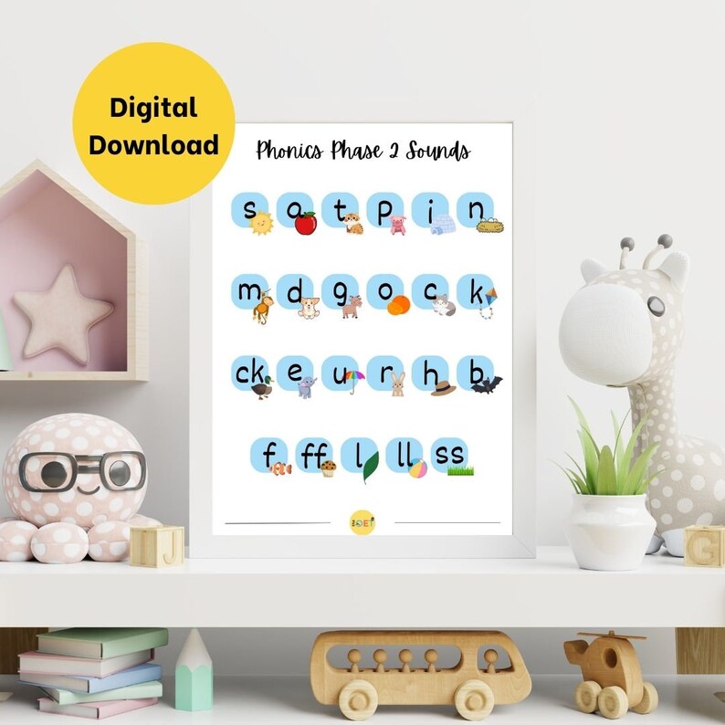 Phonics Poster | Phonics Phase 2 Sounds | Kids Digital Printable ...