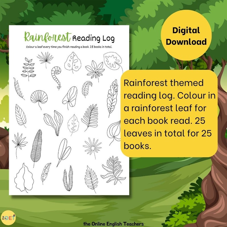 Rainforest Reading Log | Kids Reading Tracker | Reading Tracker ...