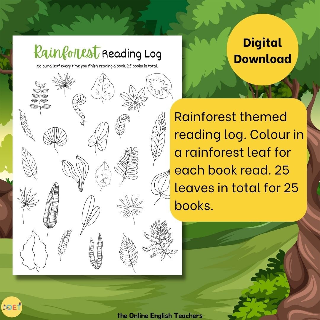 Rainforest Reading Log | Kids Reading Tracker | Reading Tracker ...