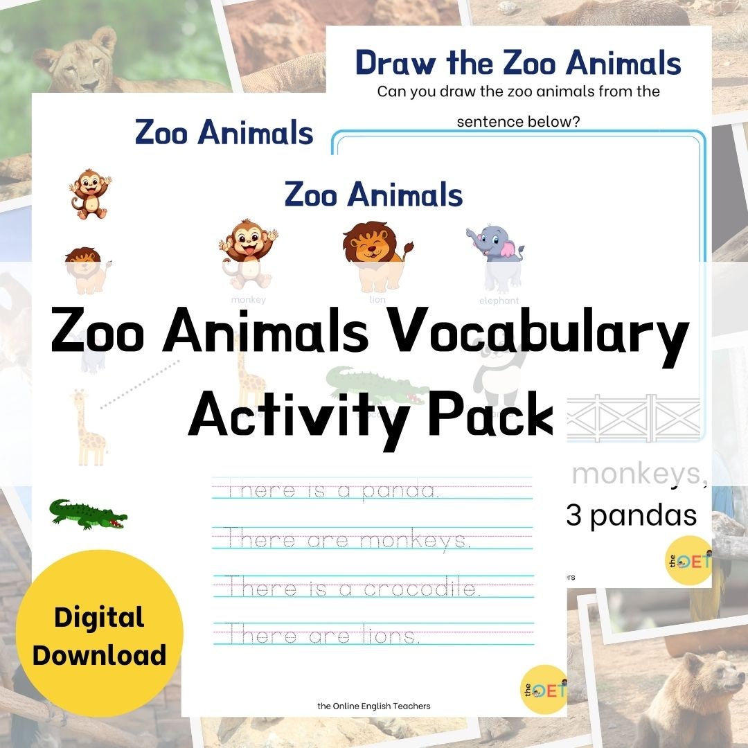 Zoo Animals | Animal Worksheets | Animal Printable | ESL Vocabulary ...