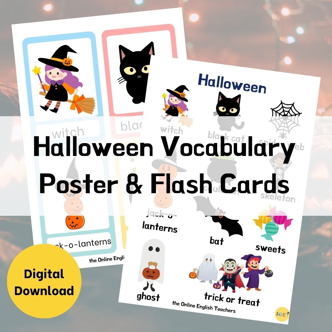 Halloween ESL Vocabulary Posters and Flashcards Bundle | ESL | ELL ...