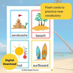 Summer ESL Vocabulary Posters and Flashcards Bundle | ESL | ELL ...