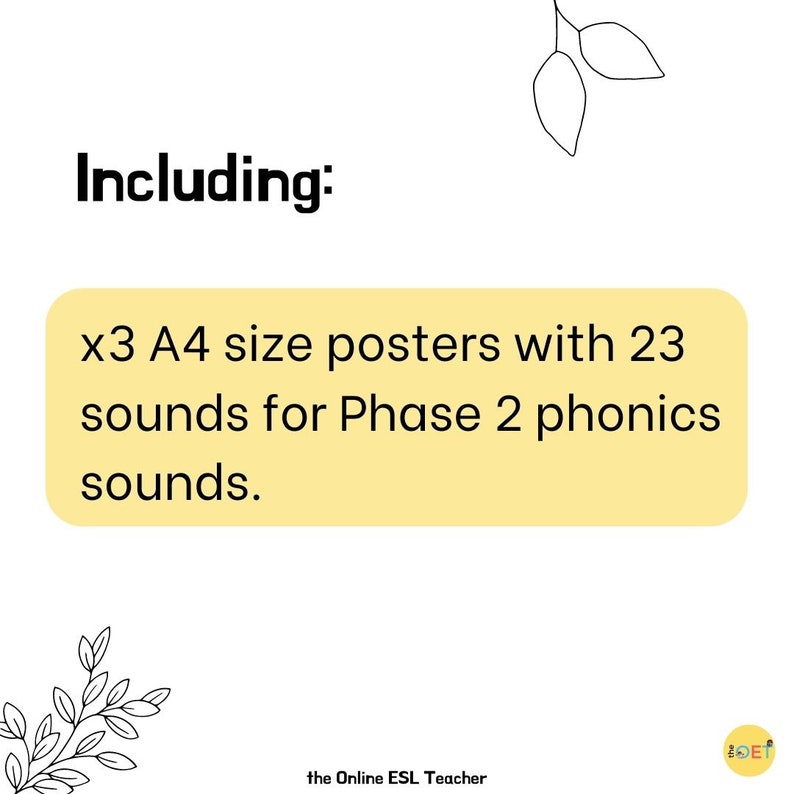 Phonics Poster | Phonics Phase 2 Sounds | Kids Digital Printable ...