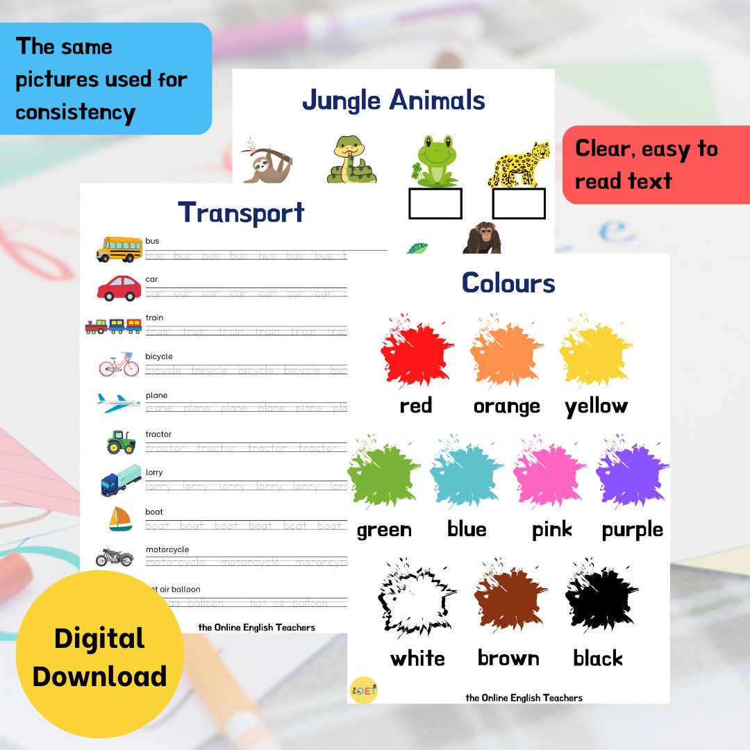 ESL Vocabulary Posters and Flashcards Bundle | ESL Vocabulary Posters ...