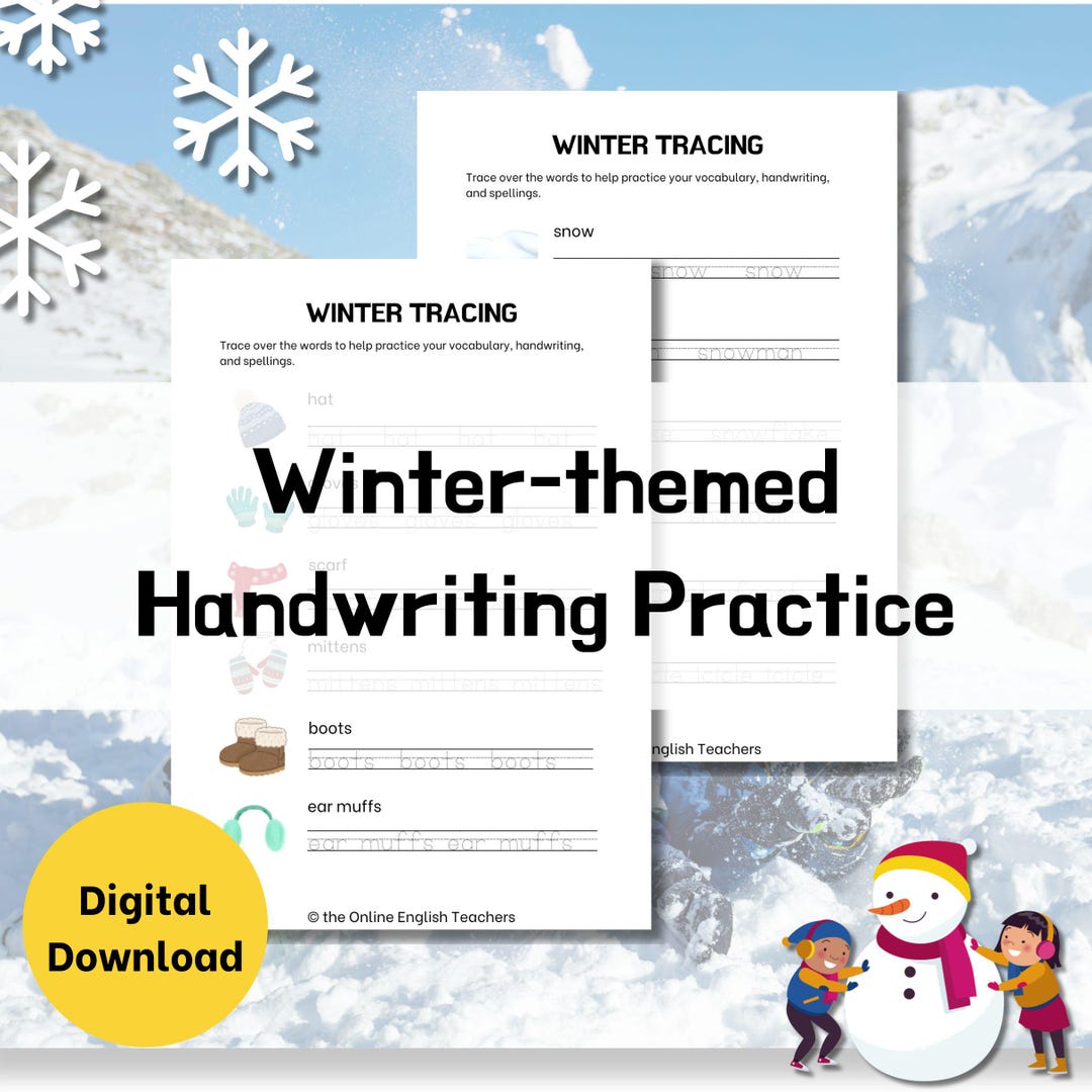 Winter-themed Handwriting Practice for Young Learners | Handwriting ...