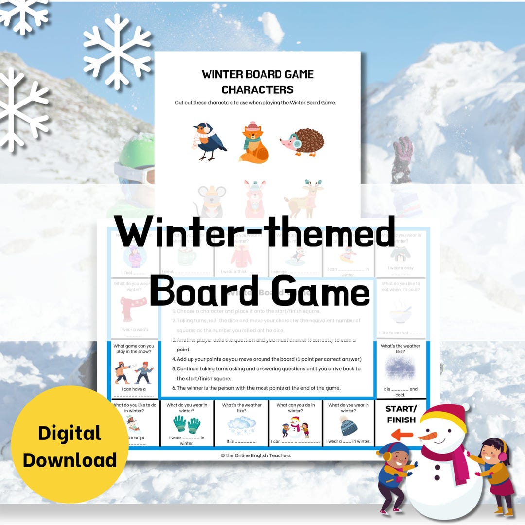 Winter-themed Board Game | Digital Download | Kids Printable ...