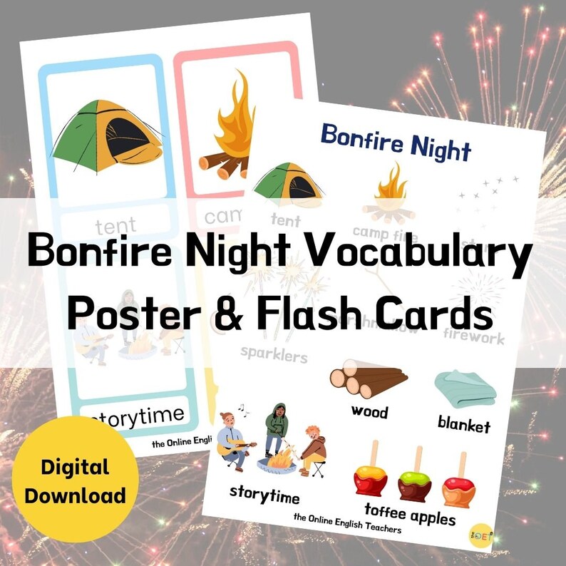 Bonfire Night ESL Vocabulary Posters and Flashcards Bundle | ESL | ELL ...