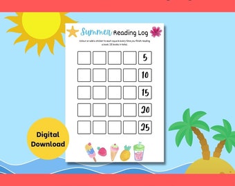 Printable Summer Reading Log for Kids | Fun Reading Tracker | Summer ...