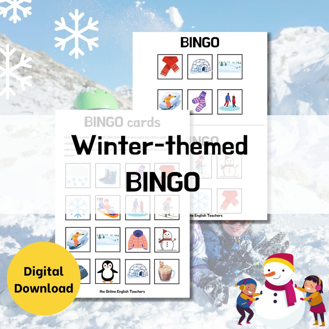 Winter-themed BINGO Bingo for Kids Kids Games Digital Games Printable ...