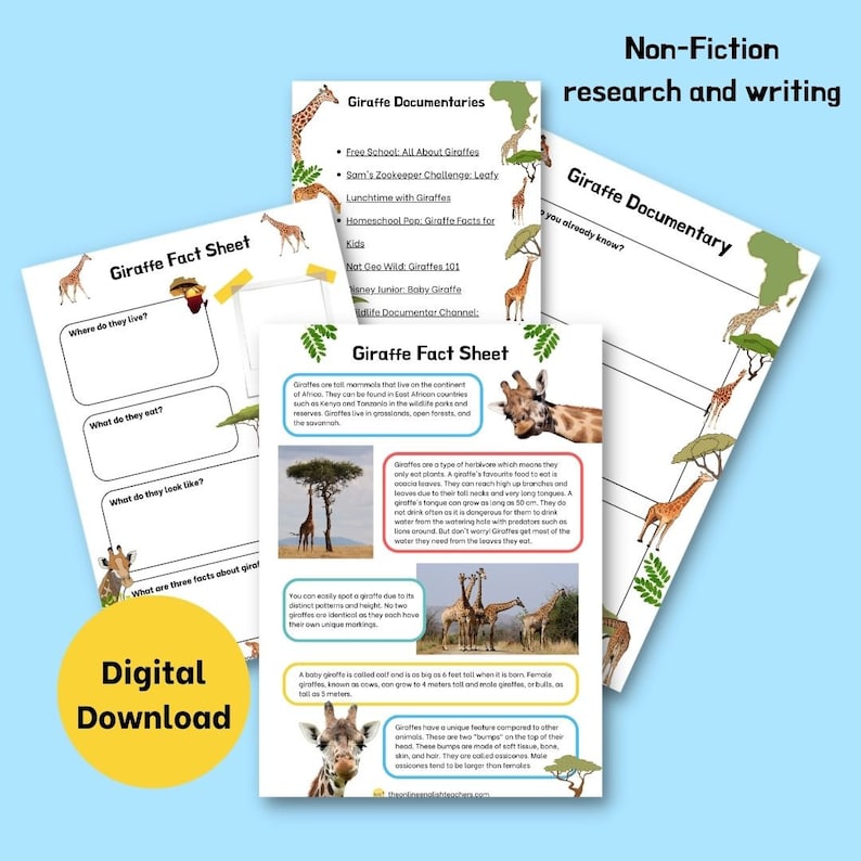Giraffes Can't Dance | Literacy Pack | Literacy Worksheets | Story ...