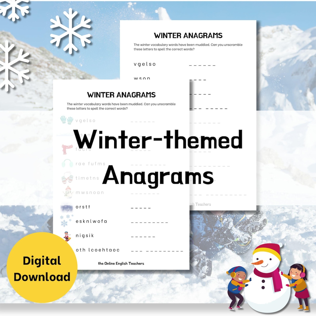 Winter-themed Anagram Puzzle | Printable Puzzle | Kids Puzzles | Kids Printables | Children's ...