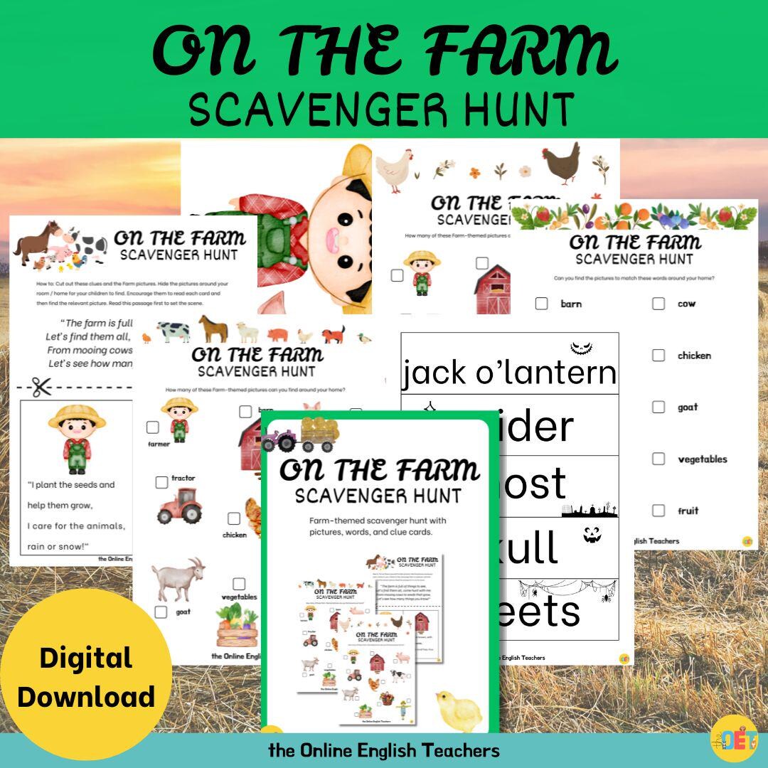 Farm Scavenger Hunt, Farm Scavenger Hunt Printable, Farm Scavenger Hunt ...