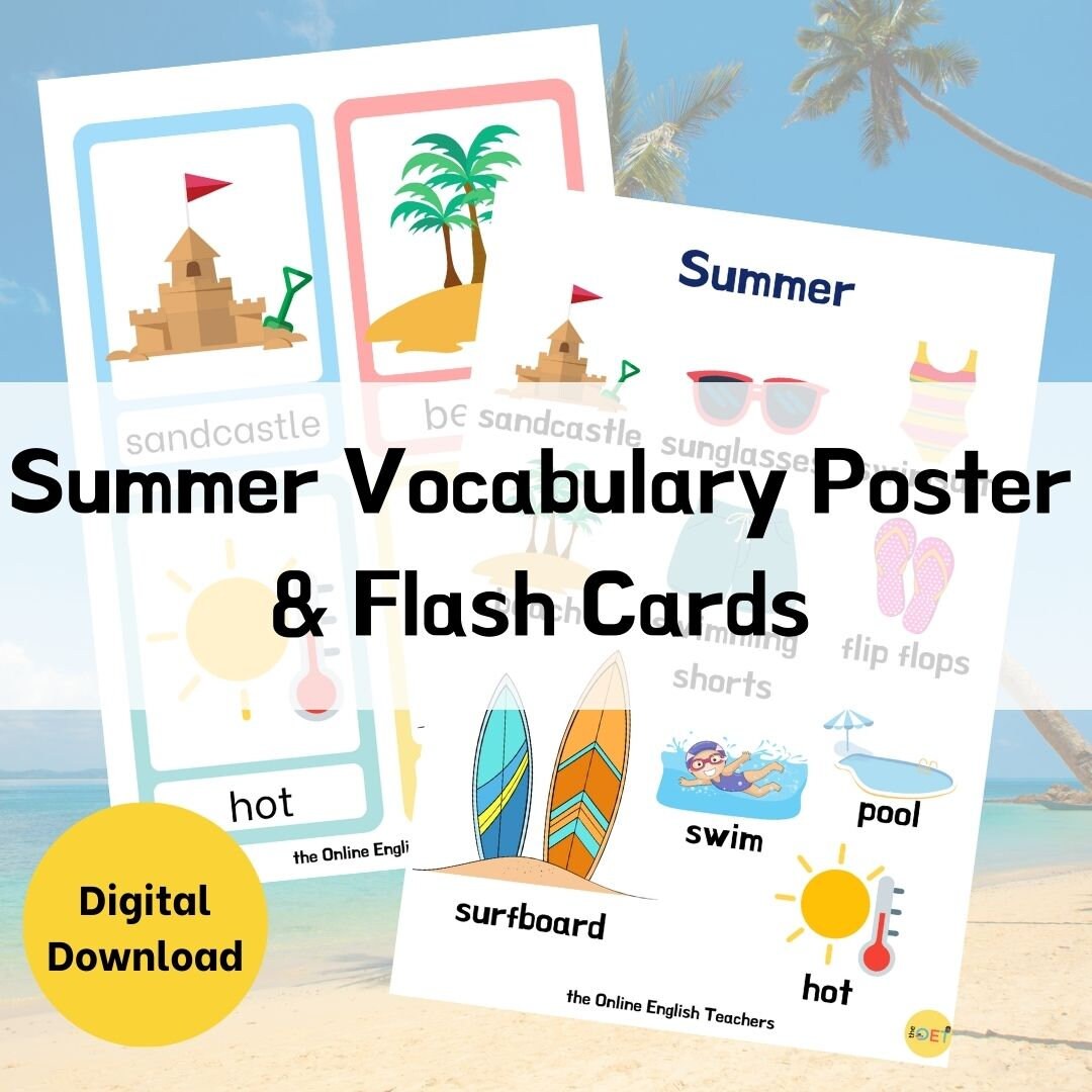 Summer ESL Vocabulary Posters and Flashcards Bundle | ESL | ELL ...