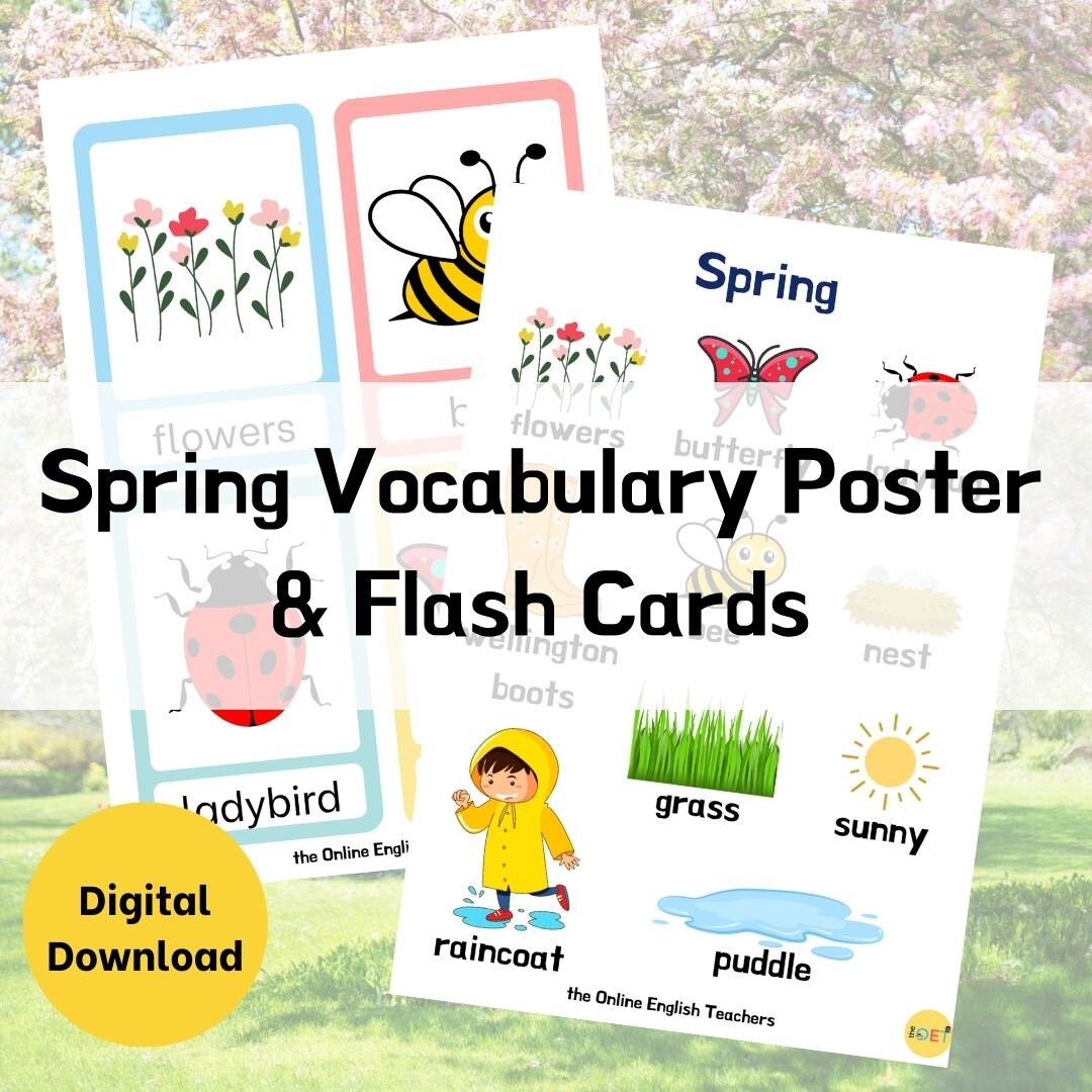 Spring ESL Vocabulary Posters and Flashcards Bundle | ESL | ELL ...