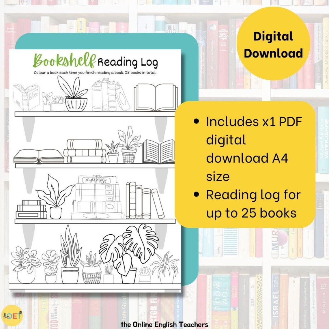 Bookshelf Reading Log | Kids Reading Tracker | Reading Tracker ...