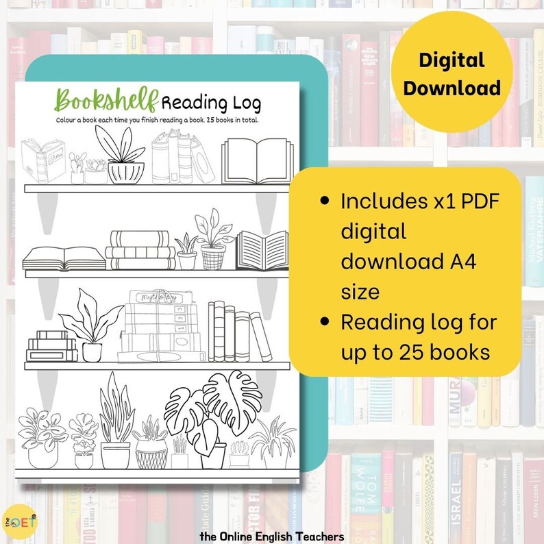 Bookshelf Reading Log | Kids Reading Tracker | Reading Tracker ...