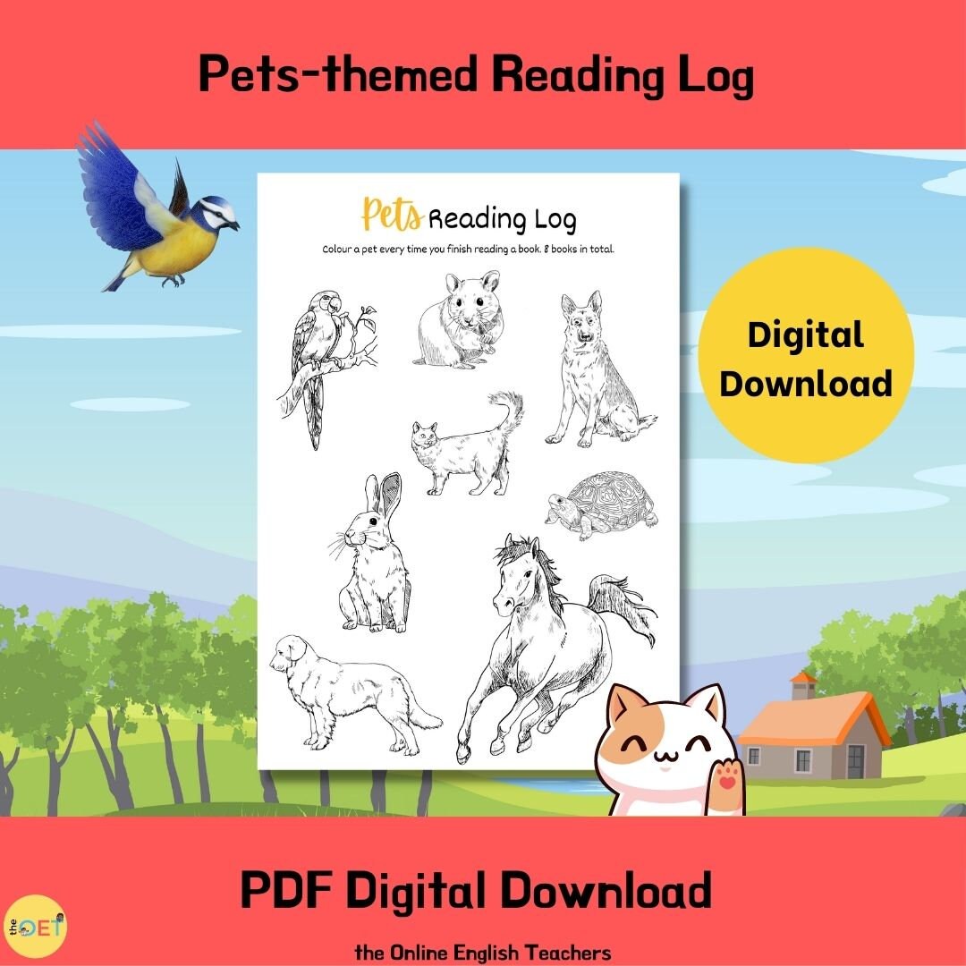 Pets Themed Reading Log | Kids Reading Tracker | Reading Tracker ...