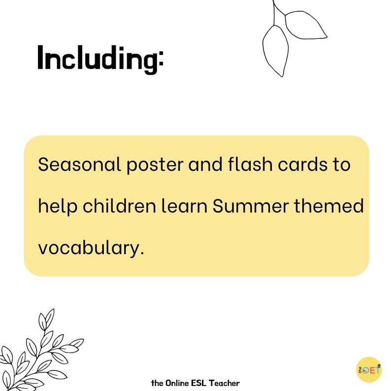 Summer ESL Vocabulary Posters and Flashcards Bundle | ESL | ELL ...