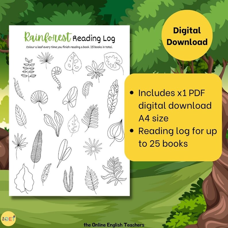 Rainforest Reading Log | Kids Reading Tracker | Reading Tracker ...
