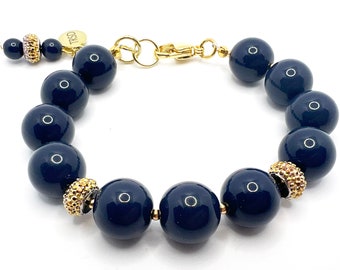 Blue Bracelet Navy Blue Jewelry Silver Jewellery Fashion Unique - Etsy