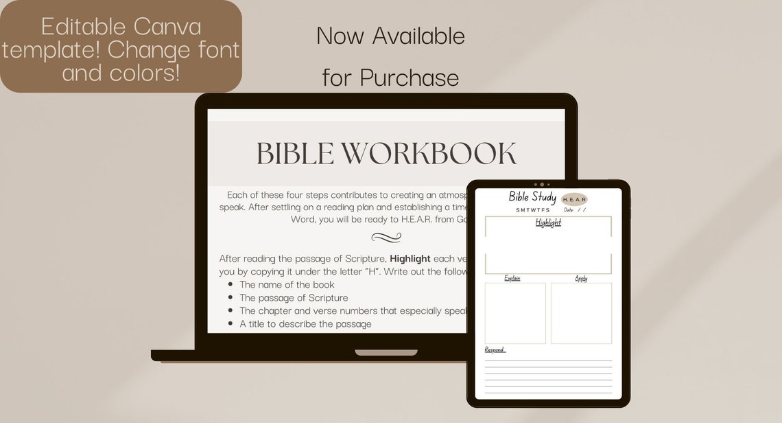 Bible Workbook, Bible Study, Bible Journal - Etsy