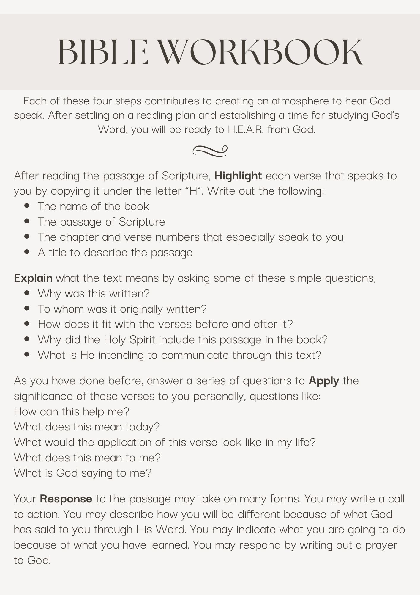 Bible Workbook, Bible Study, Bible Journal - Etsy