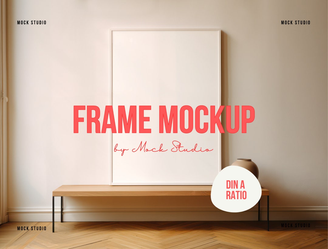 A2 A3 A4 White Oak Thin Frame Mockup DIN A Wall Mockup, Frame Mockup ...