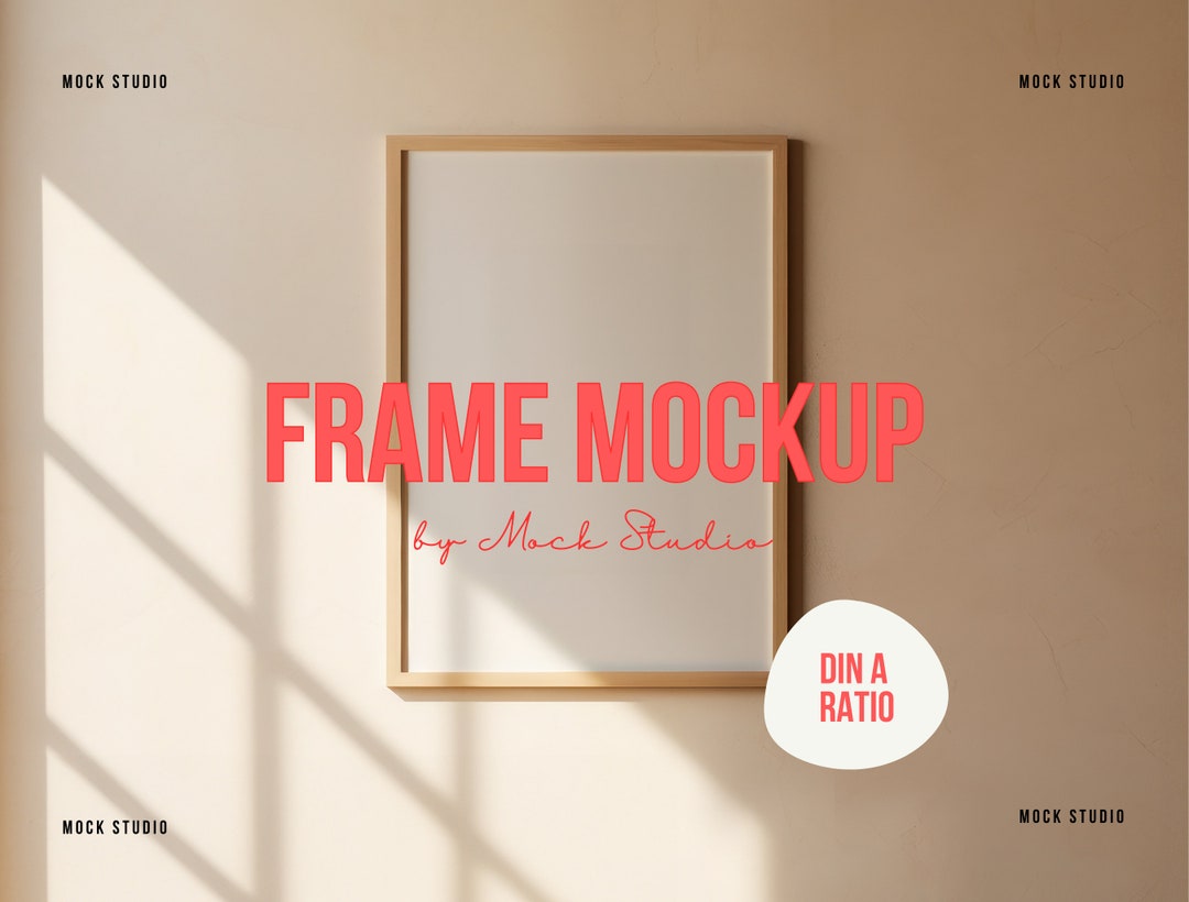 A4 A3 Wood Frame Mockup Wall Frame Mockup Art Frame Mock-up Minimalist ...