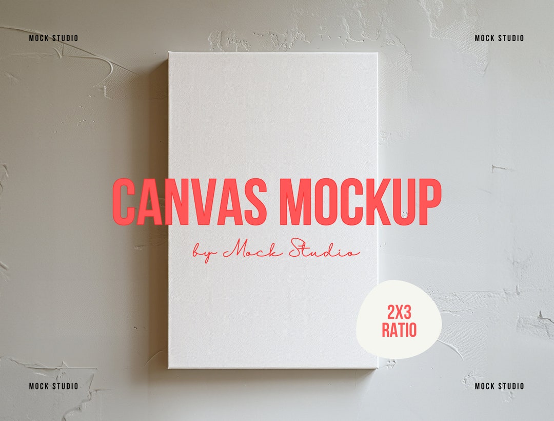 2x3 Canvas Mockup: Textured Wall, Box Frame (digital Template PSD) - Etsy