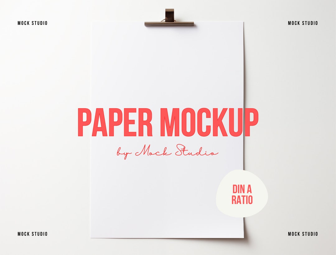 DIN A Paper Clip Mockup | Print & Poster Flat Lay Gold Hanger Mock-up ...