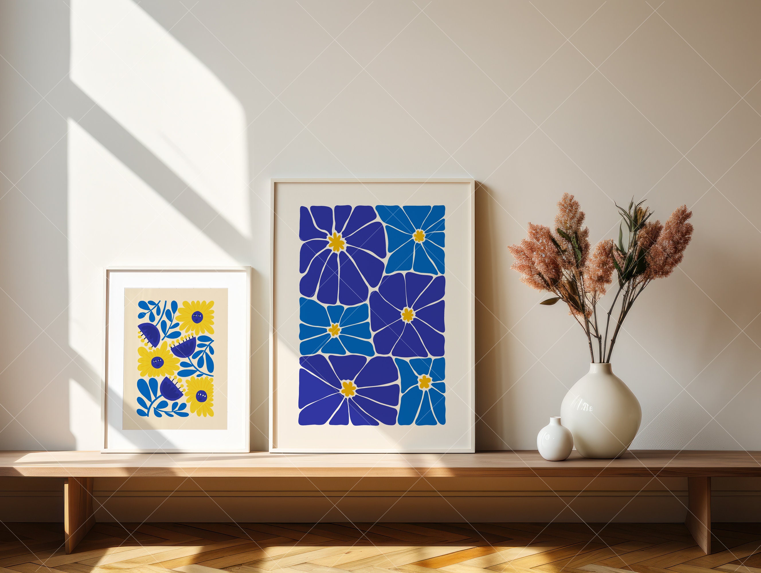 Two Frame Mockup Chic Interior Mock-up Minimal Wooden Leaning Double ...