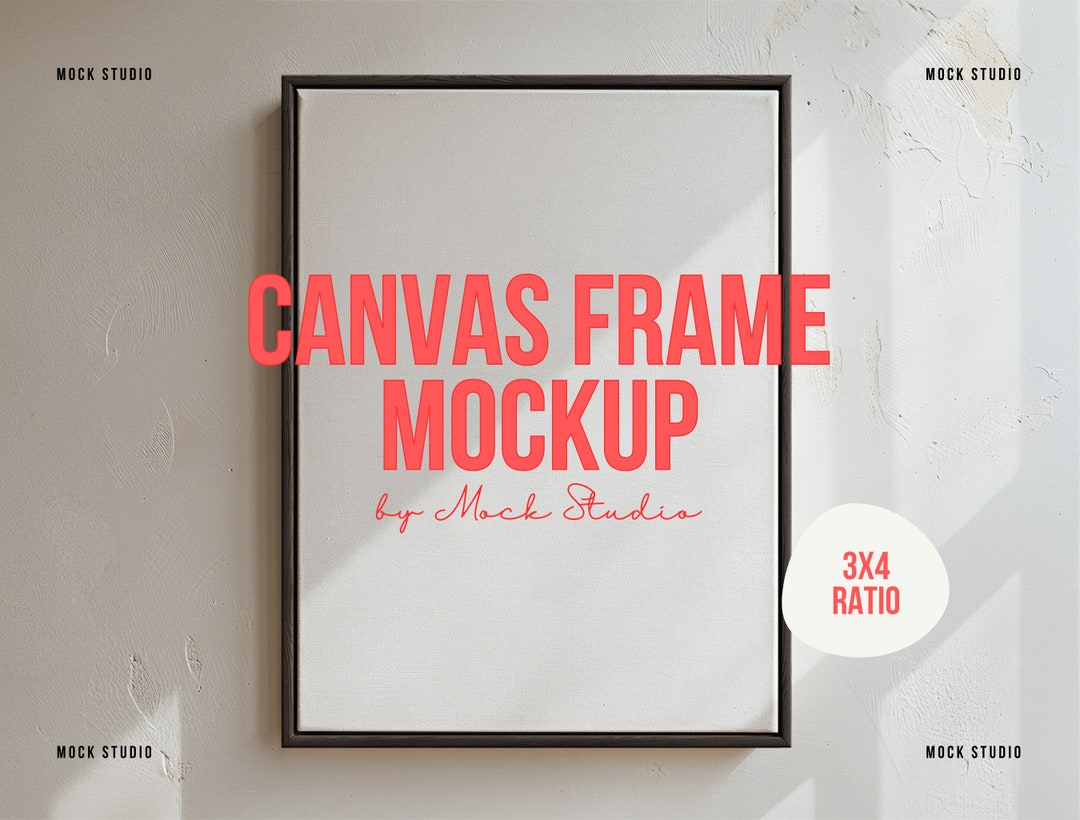 Black Canvas Frame Mockup: 3x4 Digital Template (PSD) - Etsy