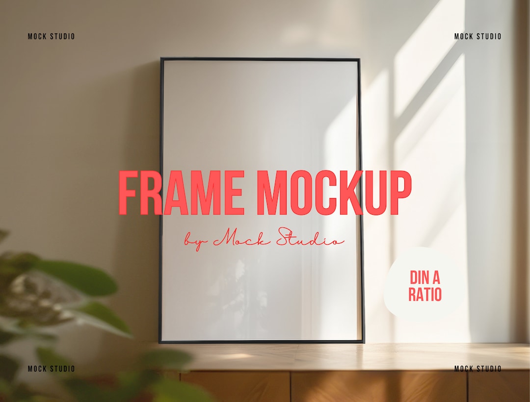 A2 A3 Thin Black Frame Mockup DIN Wall Mockup, Vertical Frame Mockup ...