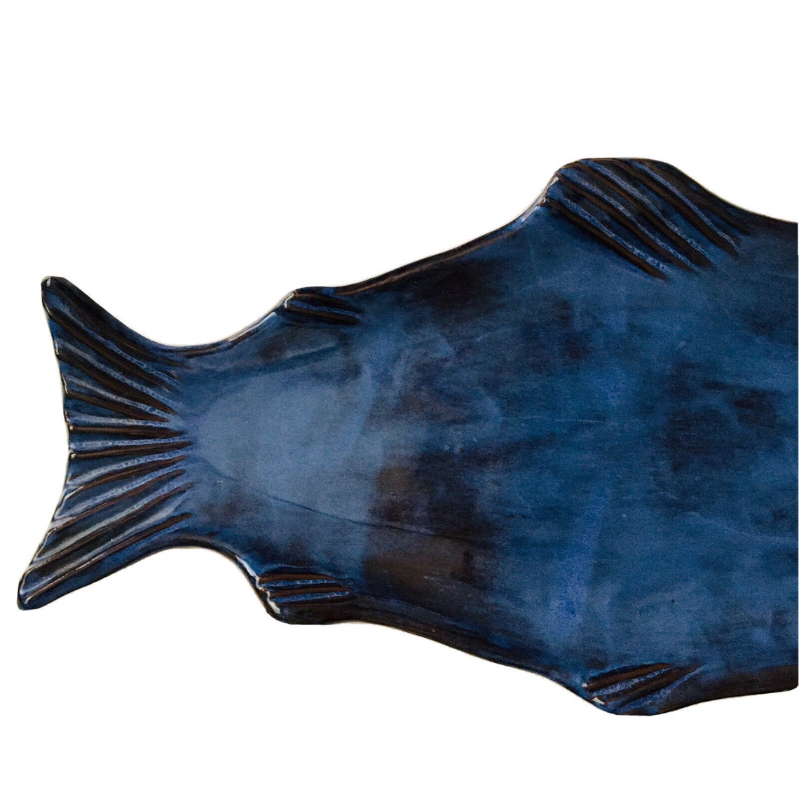 Vintage Large Thora Terra Cotta Cobalt Blue Salmon Fish Platter - Etsy