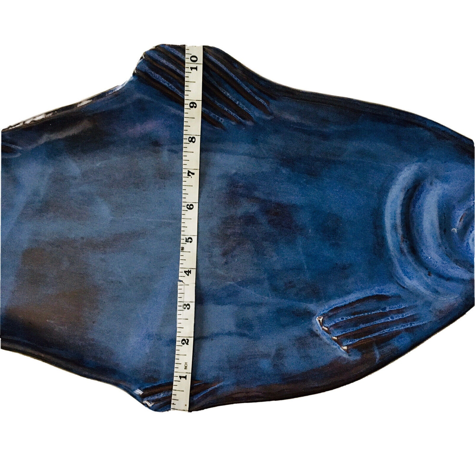 Vintage Large Thora Terra Cotta Cobalt Blue Salmon Fish Platter - Etsy