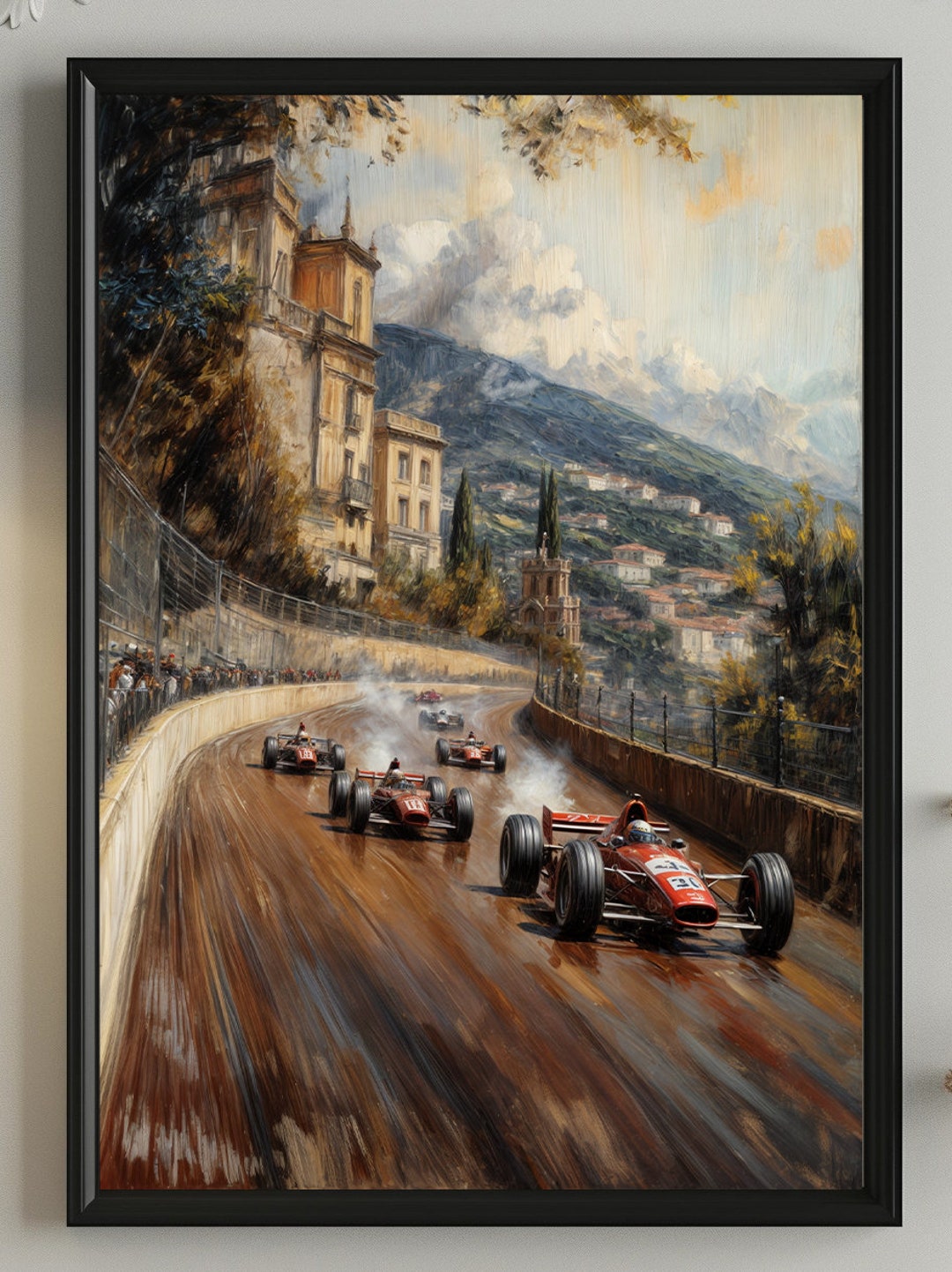 Vintage Formula 1 19th Century Oil Painting Retro Racing Art, Digital ...