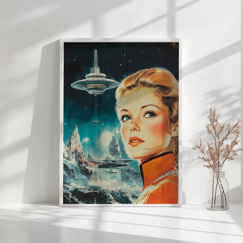 Vintage Sci Fi Poster Digital Download Scifi Art retro Scifi Digital ...