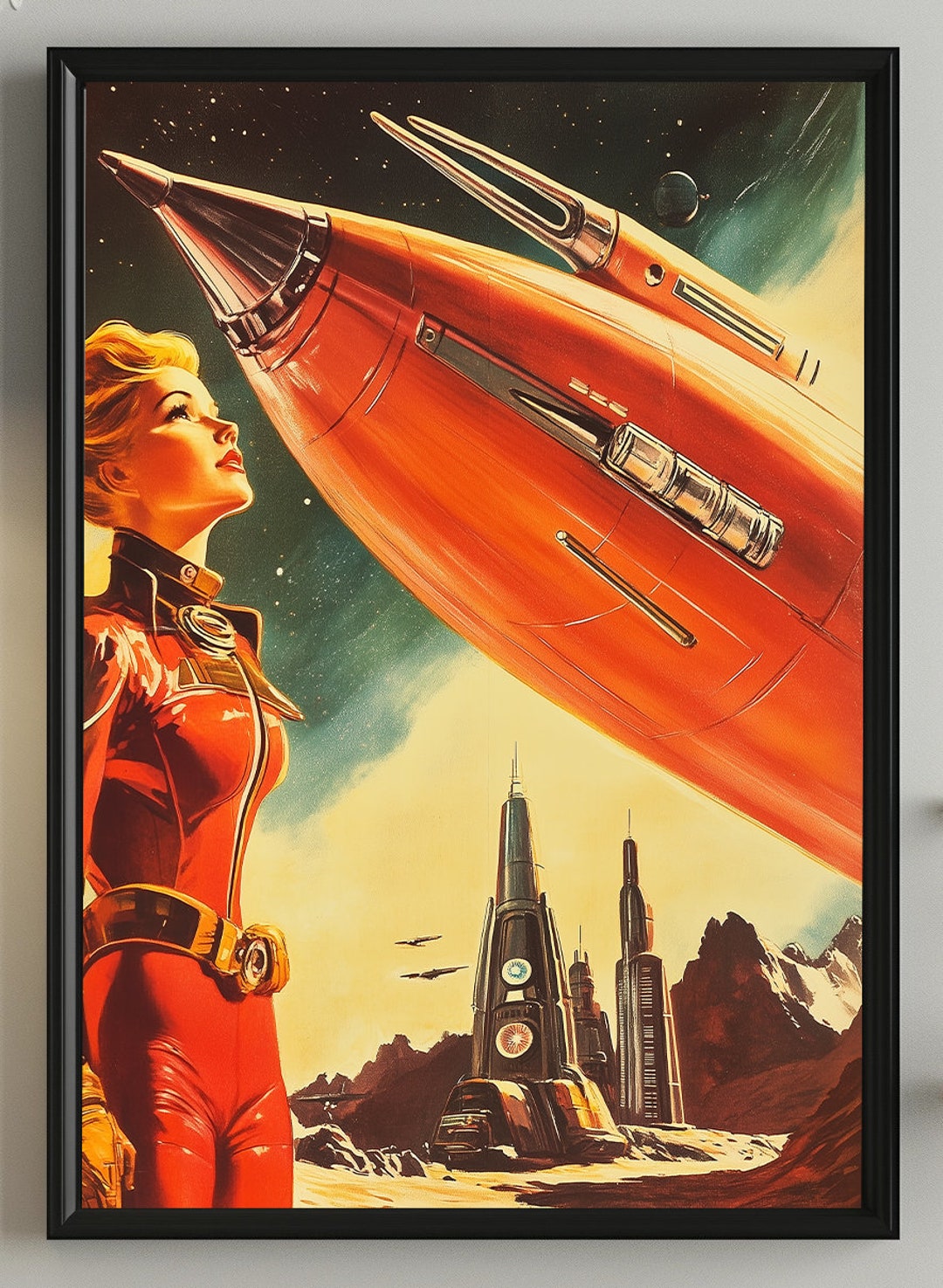 Vintage Sci Fi Poster Digital Download Scifi Art retro Scifi Digital ...