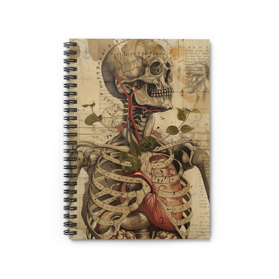 Retro Anatomy Art Illustration Spiral Notebook Ruled Line - Etsy