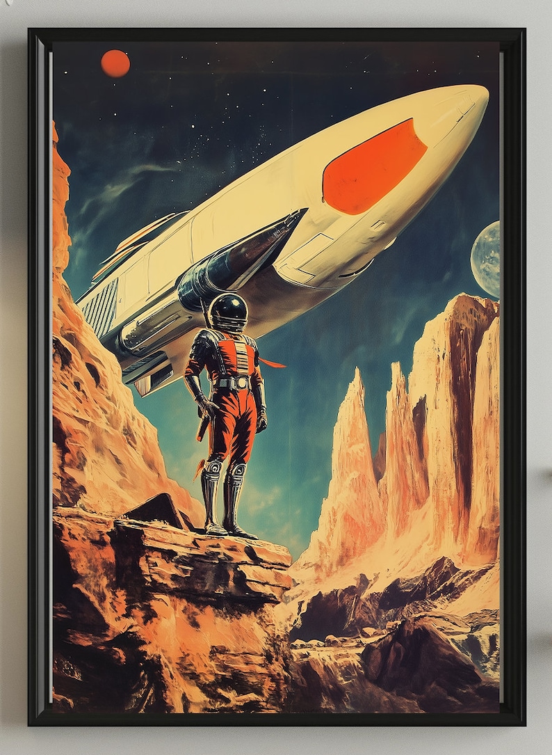 Vintage Sci Fi Poster Digital Download Scifi Art retro Scifi Digital ...