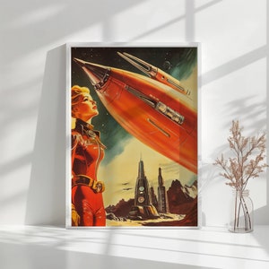 Vintage Sci Fi Poster Digital Download Scifi Art retro Scifi Digital ...