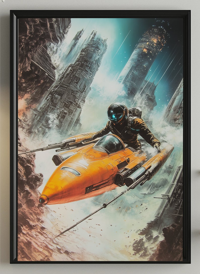 Vintage Sci Fi Poster Digital Download Scifi Art retro Scifi Digital ...