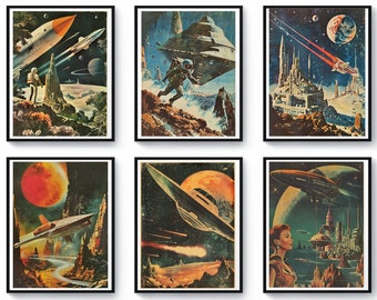 Vintage Sci Fi Poster Digital Download Scifi Art retro Scifi Digital ...